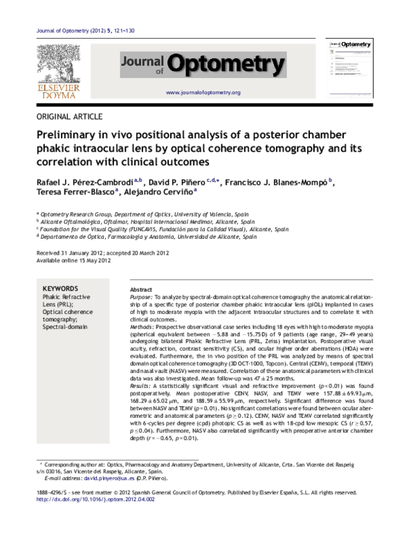 (PDF) Preliminary in vivo positional analysis of a posterior chamber phakic intraocular lens by ...