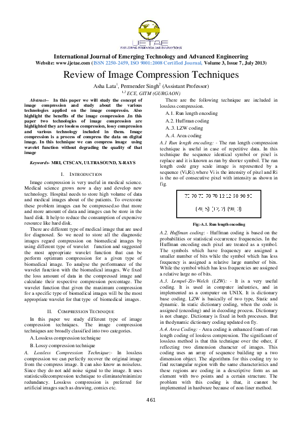 (PDF) A Review of Image Compression Techniques | Pooja Choudhary - Academia.edu