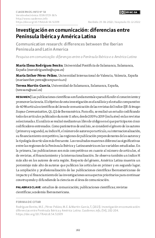 (PDF) Investigación en comunicación: diferencias entre Península ...