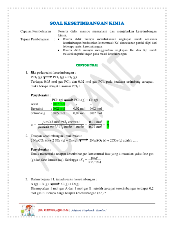 (PDF) SOAL Kesetimbangan Kimia