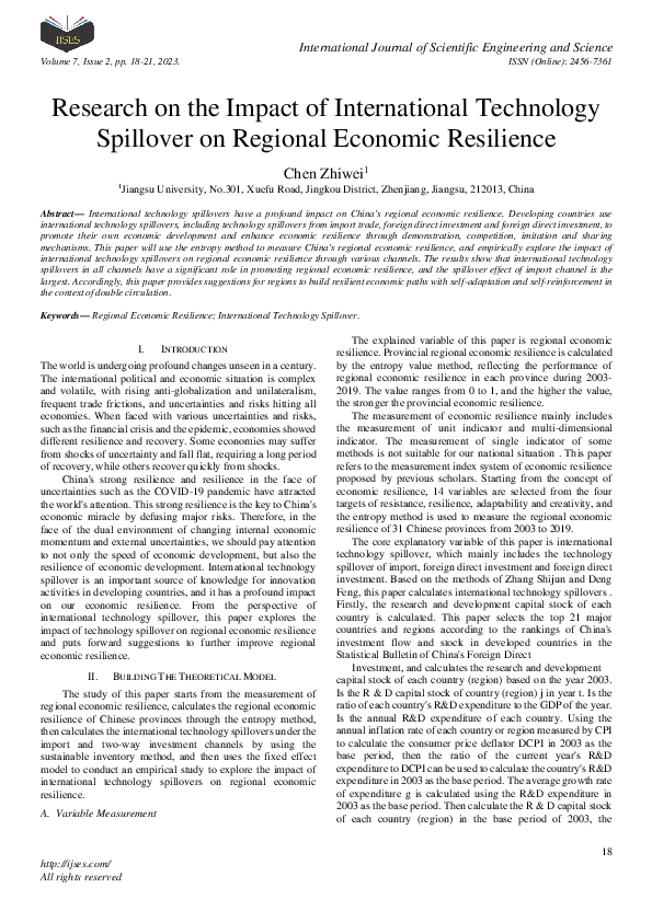 (PDF) Research on the Impact of International Technology Spillover on ...