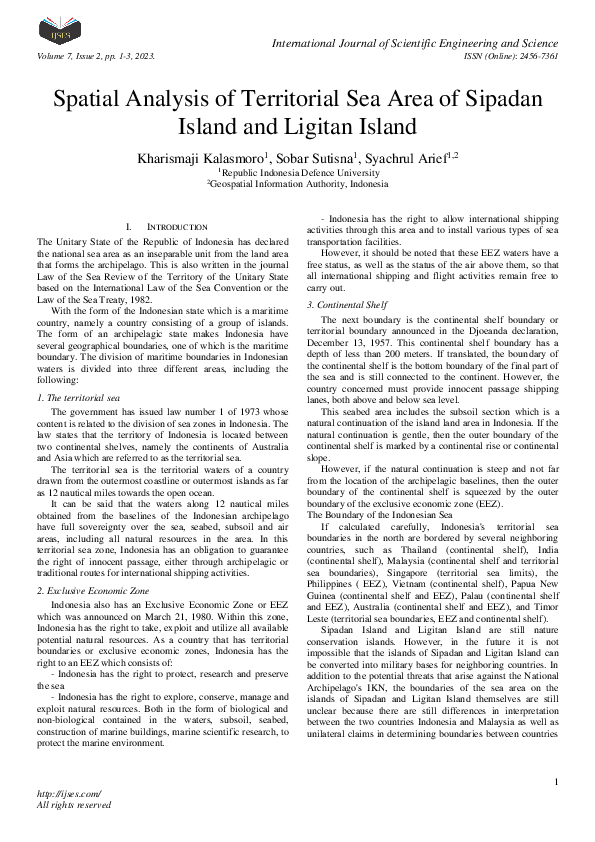 (PDF) Spatial Analysis of Territorial Sea Area of Sipadan Island and ...