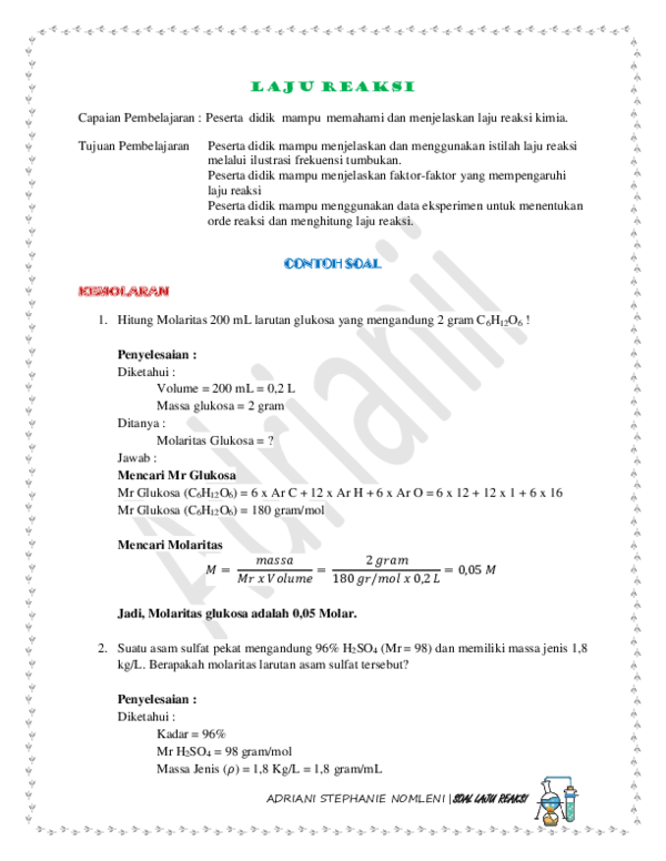 (PDF) SOAL LAJU REAKSI