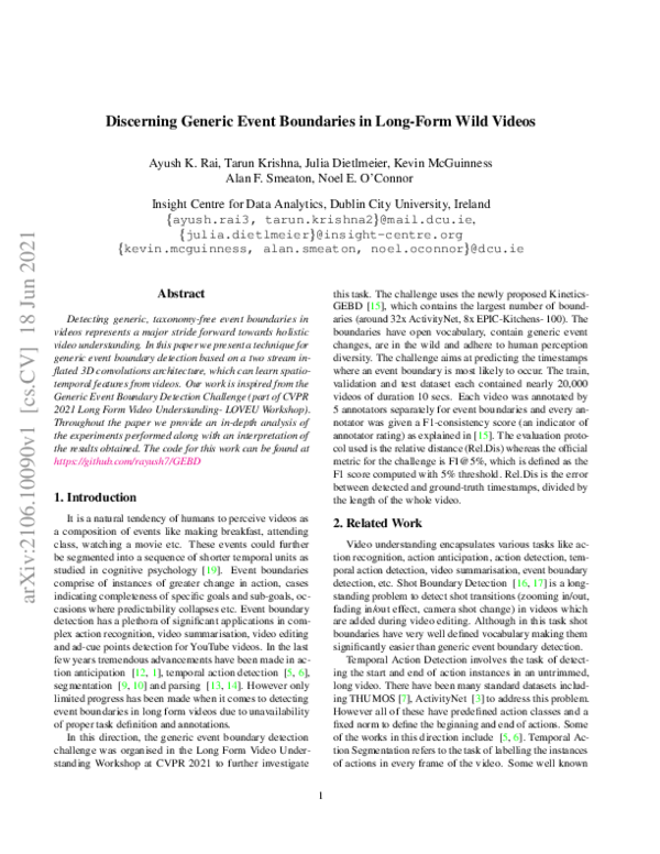(PDF) Discerning Generic Event Boundaries in Long-Form Wild Videos