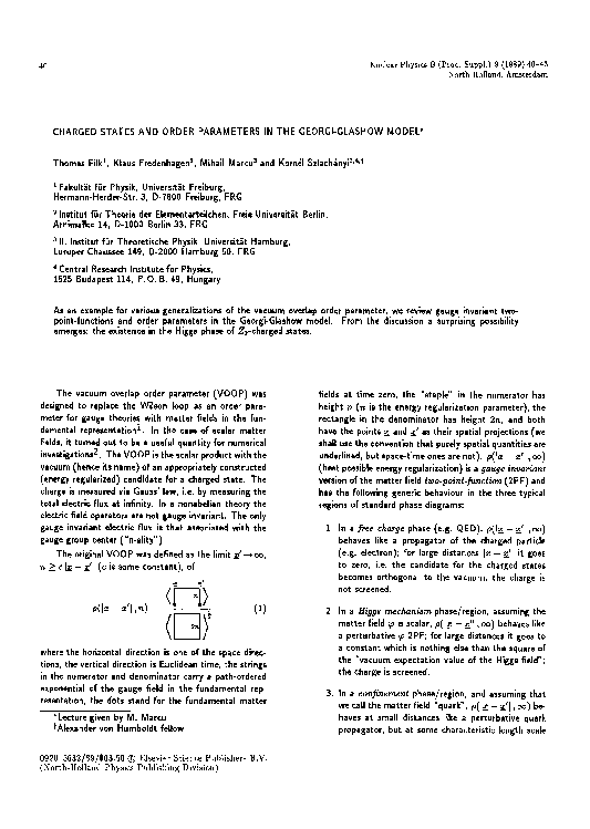 (PDF) Charged states and order parameters in the Georgi-Glashow model ...
