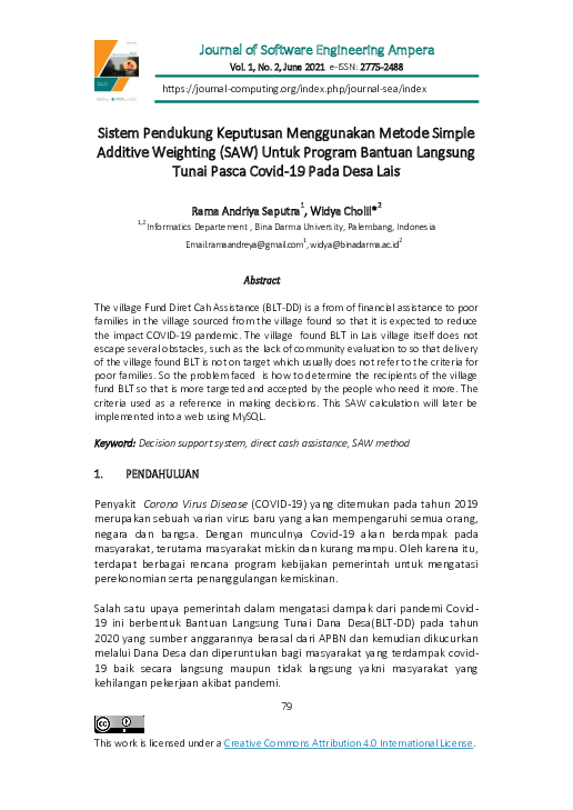 (PDF) Sistem Pendukung Keputusan Menggunakan Metode Simple Additive ...