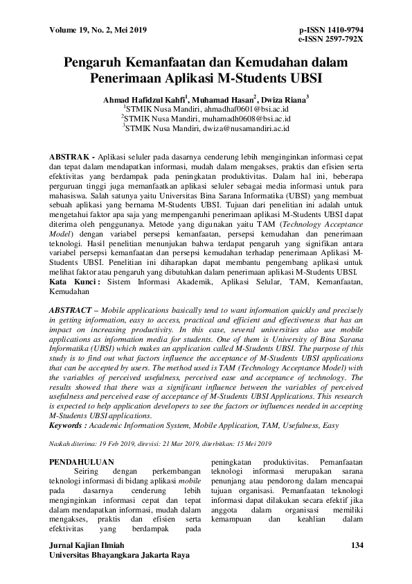 (PDF) Pengaruh Kemanfaatan dan Kemudahan dalam Penerimaan Aplikasi M ...