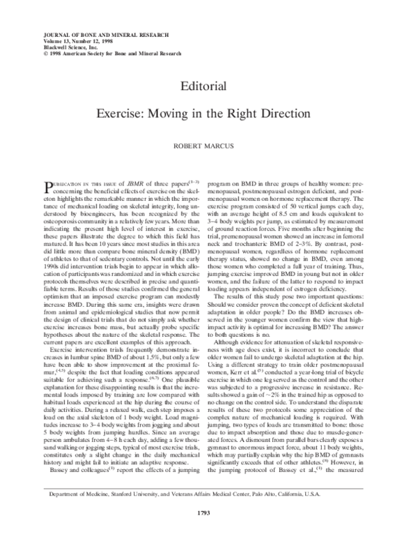 (PDF) Exercise: Moving in the Right Direction