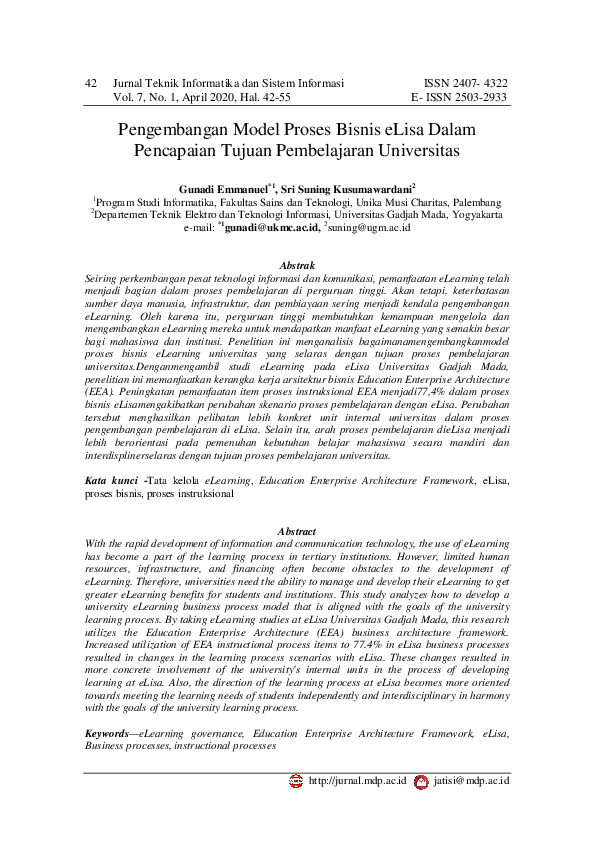 (PDF) The Development of eLisa Business Process Models in Achieving ...