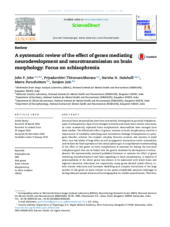 (PDF) A systematic review of the effect of genes mediating ...