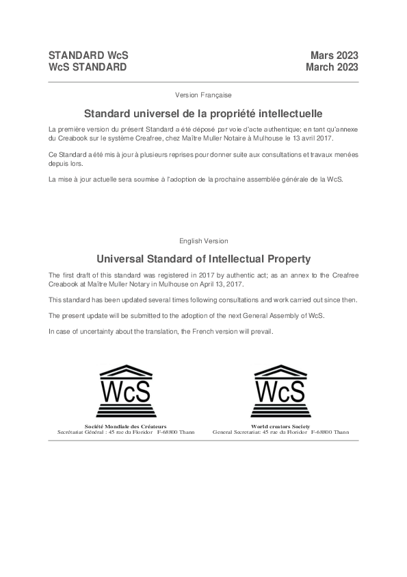 (PDF) Universal Standard of Intellectual Property