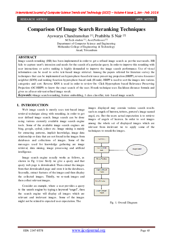 (PDF) Comparison Of Image Search Reranking Techniques