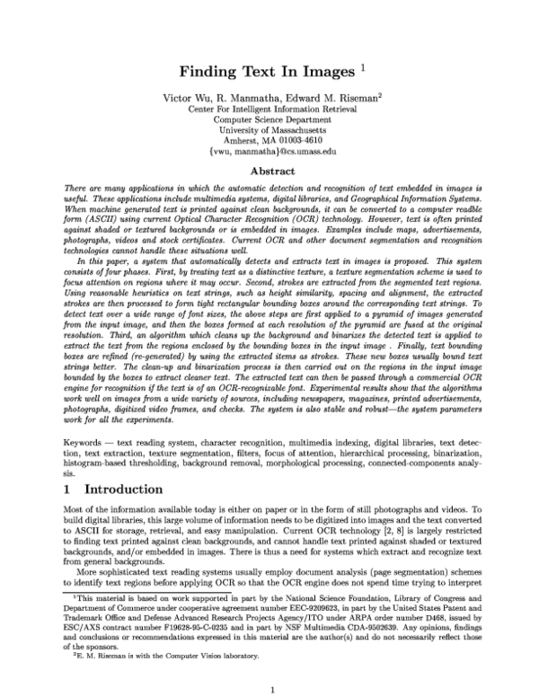 (PDF) Finding text in images