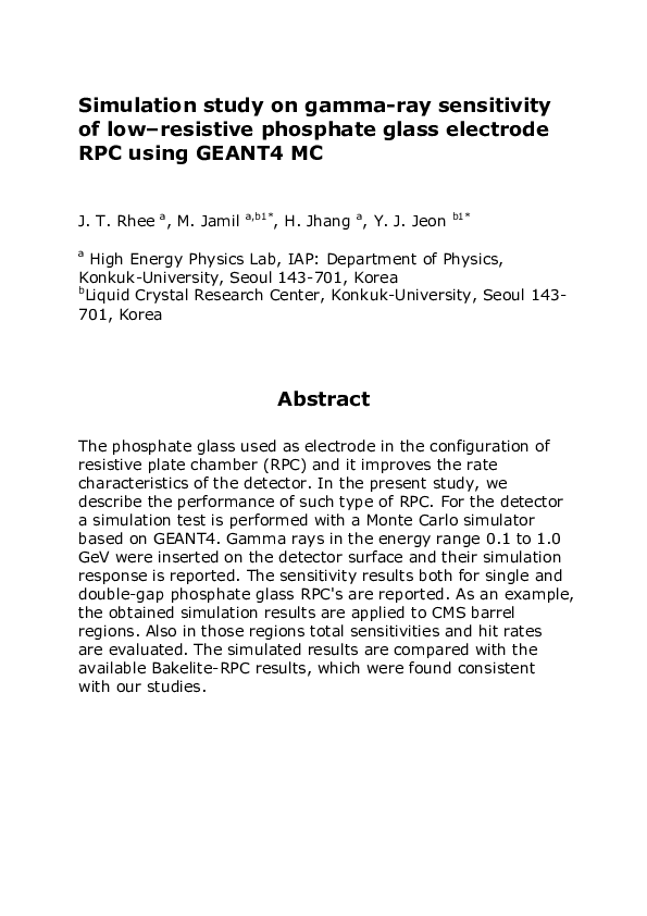 (PDF) Simulation study on gamma-ray sensitivity of low-resistive phosphate glass electrode RPC ...
