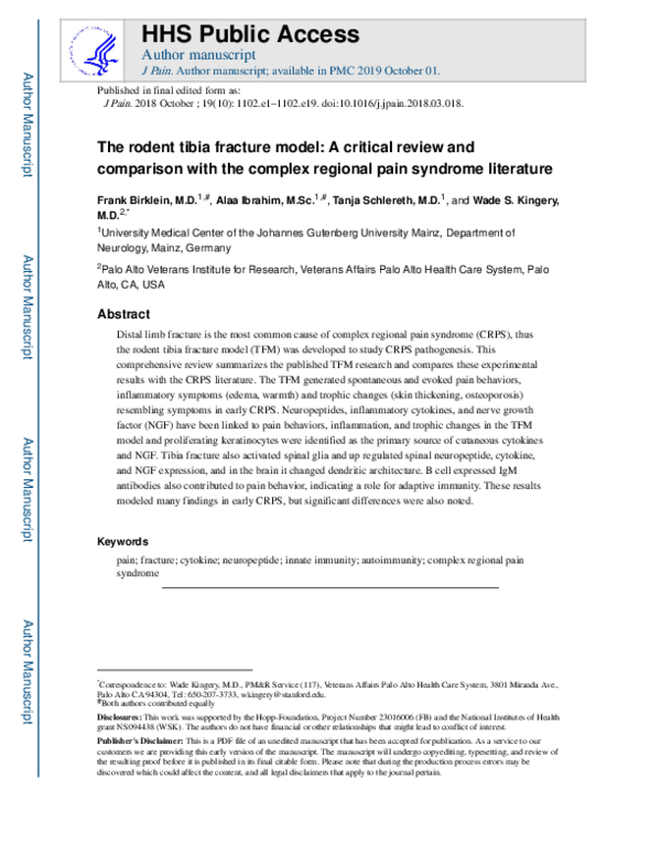 (PDF) The Rodent Tibia Fracture Model: A Critical Review and Comparison ...