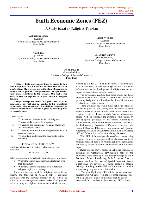 (PDF) Faith Economic Zones (FEZ)