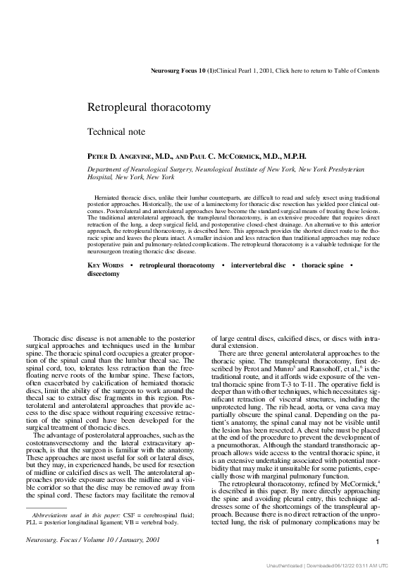 (PDF) Retropleural thoracotomy