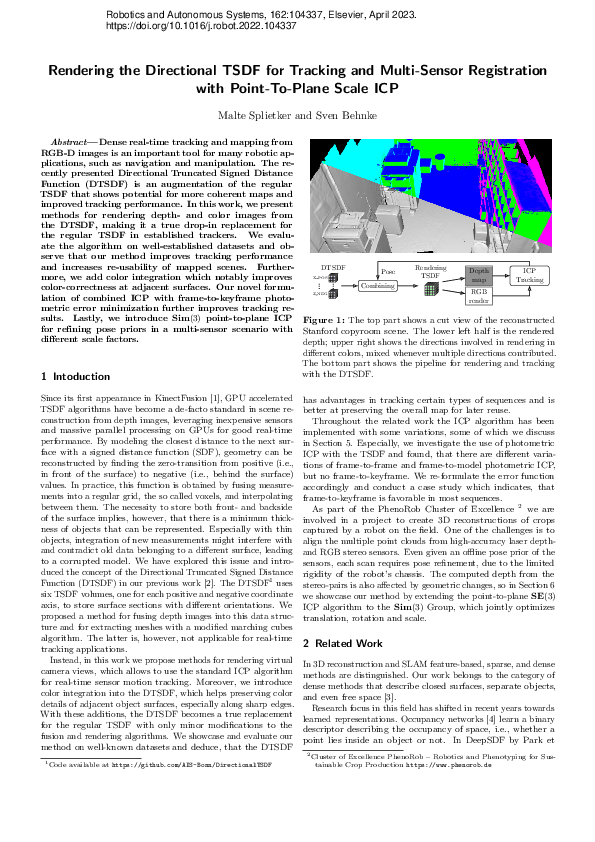 Pdf Rendering The Directional Tsdf For Tracking And Multi Sensor Registration With Point To