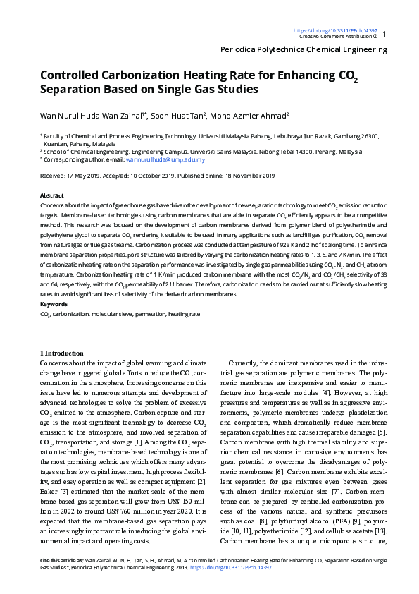 (PDF) Controlled Carbonization Heating Rate for Enhancing CO2 ...