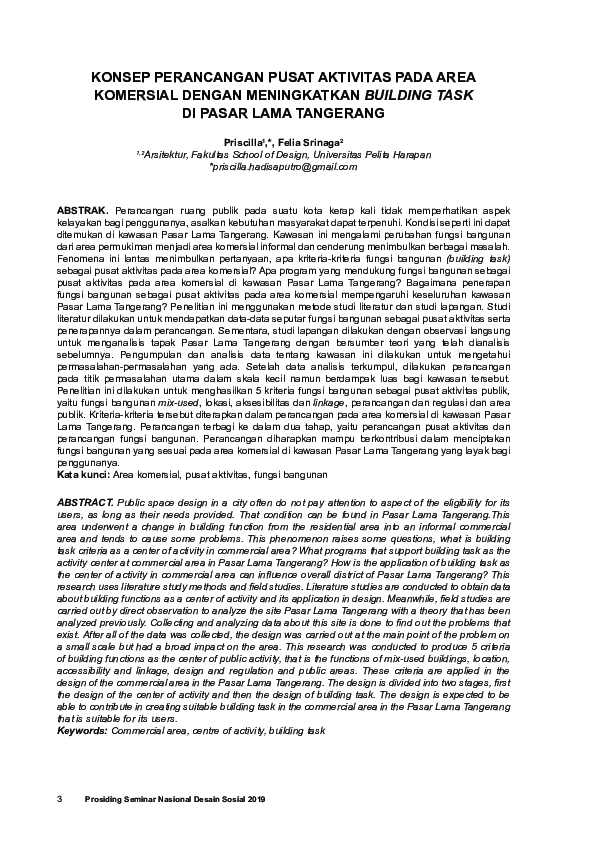 (PDF) Konsep Perancangan Pusat Aktivitas pada Area Komersial dan ...
