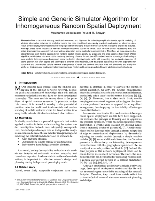 (PDF) Simple and Generic Simulator Algorithm for Inhomogeneous Random Spatial Deployment