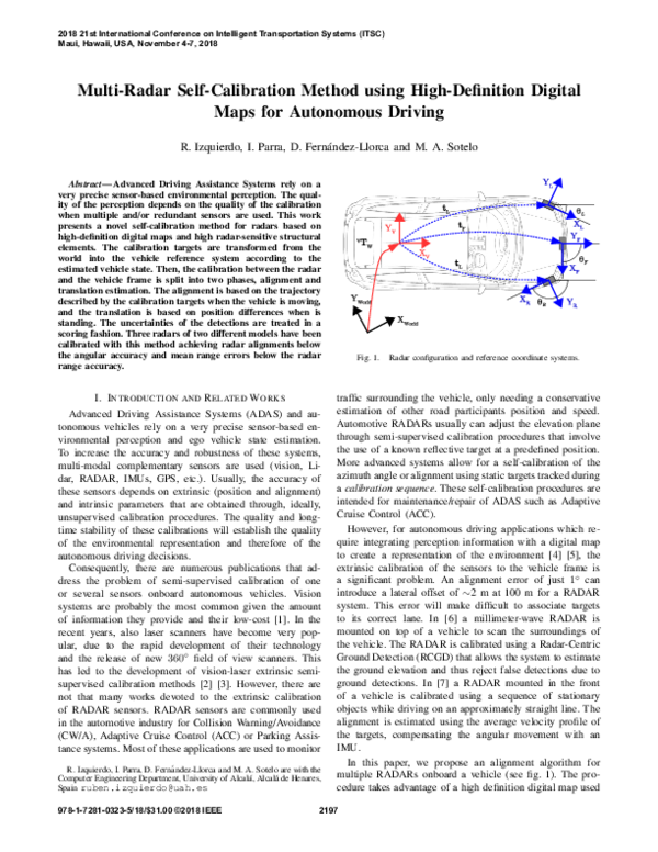 (PDF) Multi-Radar Self-Calibration Method using High-Definition Digital Maps for Autonomous Driving