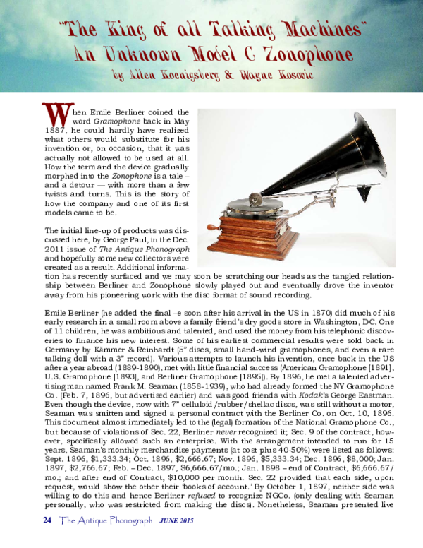 (PDF) A Zonophone By Any Other Name