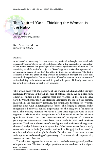 (PDF) The Desired ‘One’: Thinking the Woman in the Nation