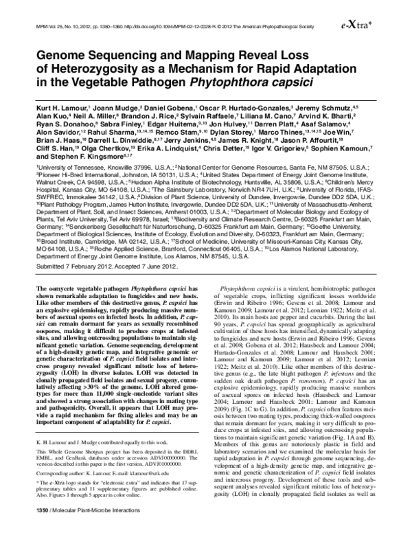 (PDF) Genome Sequencing and Mapping Reveal Loss of Heterozygosity as a ...