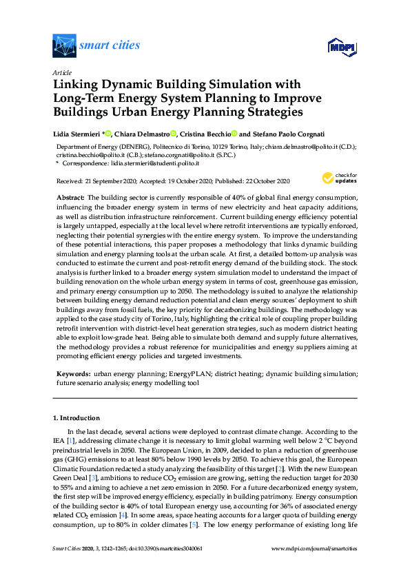 (PDF) Linking Dynamic Building Simulation with Long-Term Energy System ...