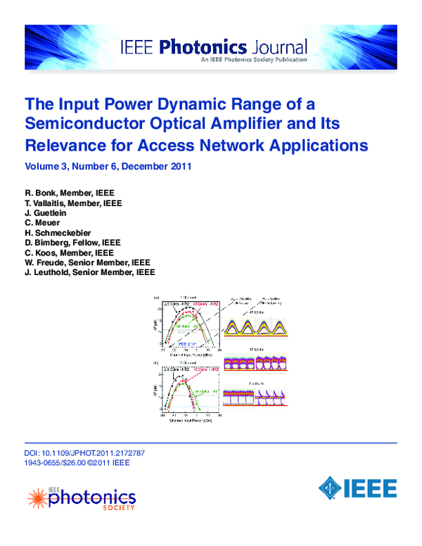 (PDF) The Input Power Dynamic Range of a Semiconductor Optical Amplifier and Its Relevance for ...