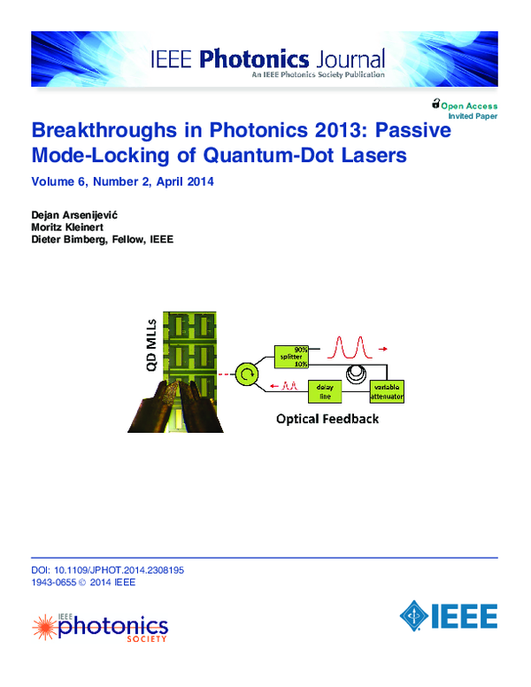 (PDF) Breakthroughs in Photonics 2013: Passive Mode-Locking of Quantum-Dot Lasers