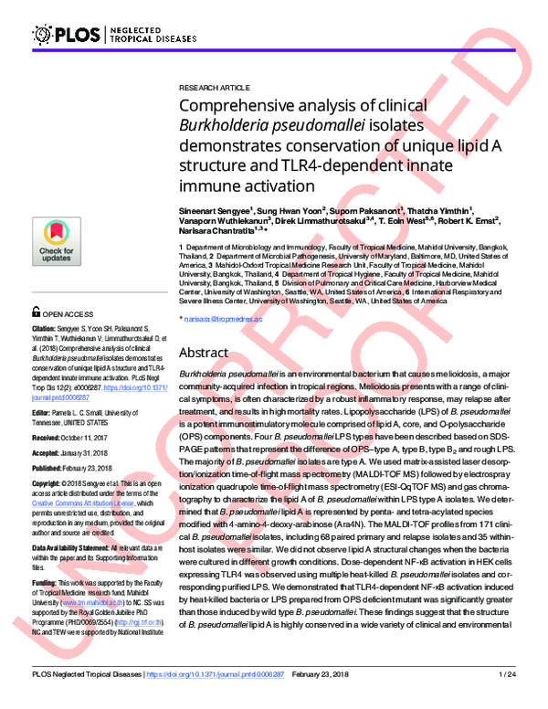 (PDF) Comprehensive analysis of clinical Burkholderia pseudomallei ...