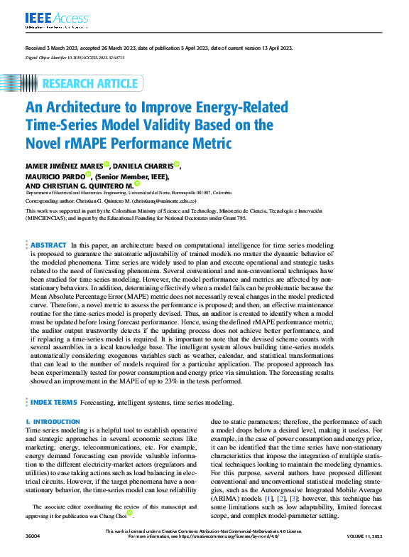 (PDF) An Architecture to Improve Energy-Related Time-Series Model ...