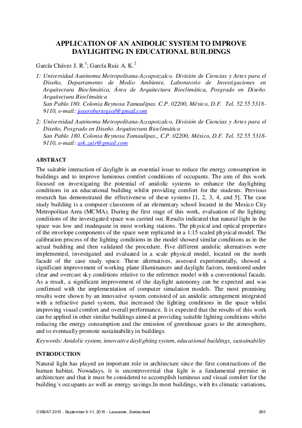 (PDF) Application of an Anidolic System to Improve Daylighting in ...