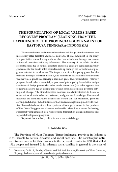 (PDF) The formulation of local values-based recovery program (learning ...