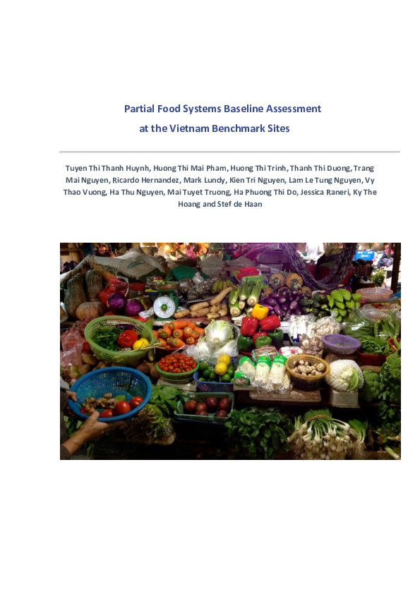 (PDF) Partial food systems baseline assessment at the Vietnam benchmark ...