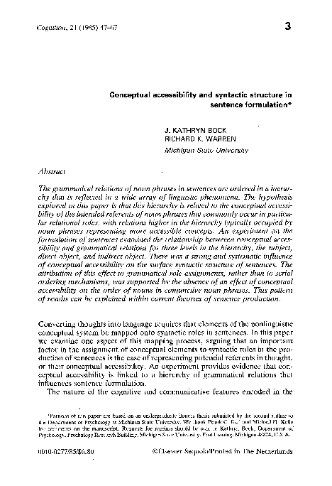 (PDF) Conceptual accessibility and syntactic structure in sentence ...