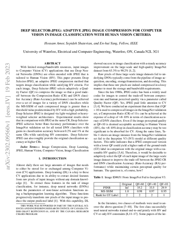 (PDF) Deep Selector-JPEG: Adaptive JPEG Image Compression for Computer Vision in Image ...
