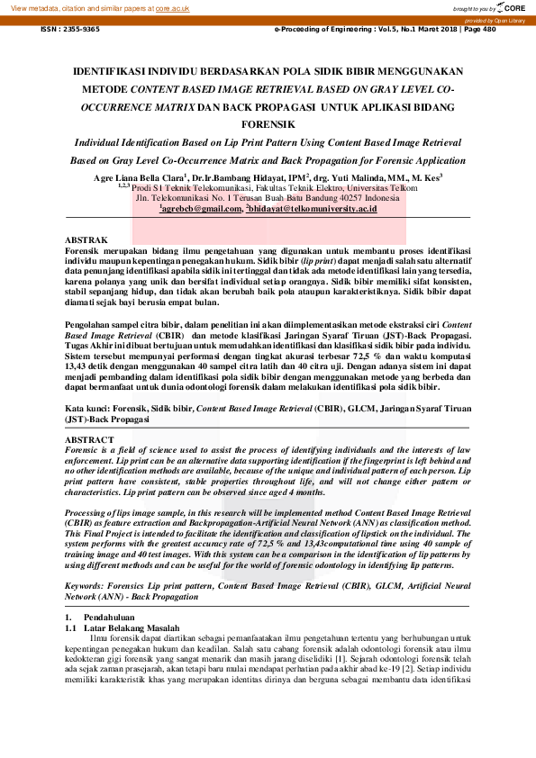(PDF) Identifikasi Individu Berdasarkan Pola Sidik Bibir Menggunakan Metode Content Based Image ...