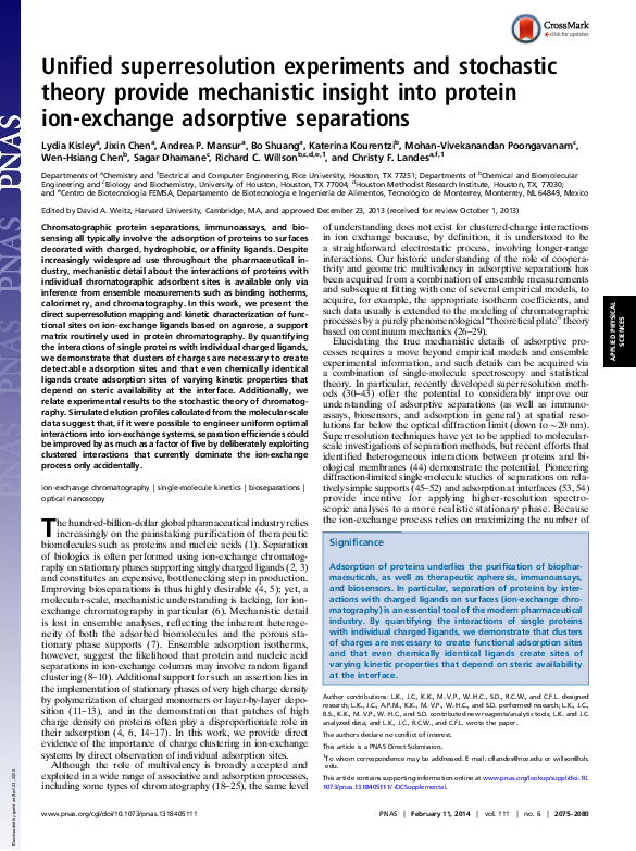 (PDF) Unified superresolution experiments and stochastic theory provide mechanistic insight into ...