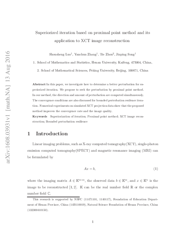 (PDF) Superiorized iteration based on proximal point method and its application to XCT image ...