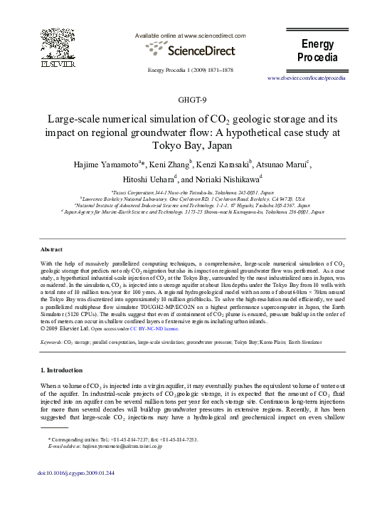 (PDF) Large-scale numerical simulation of CO2 geologic storage and its ...