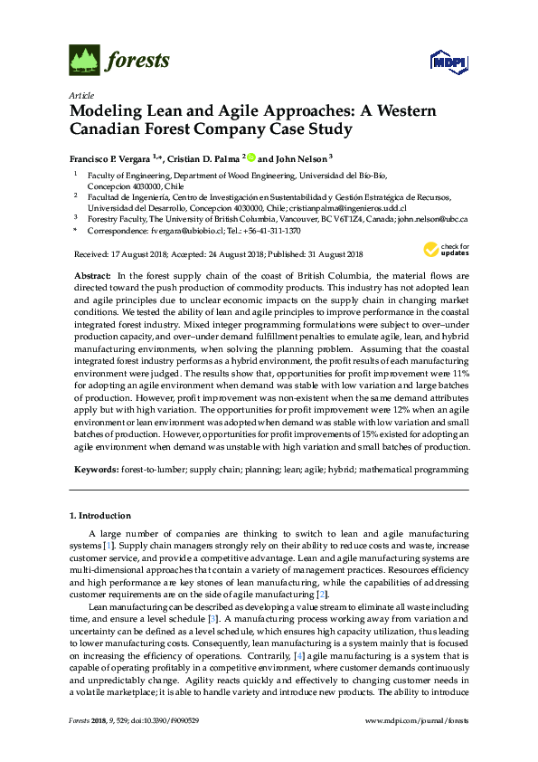 (PDF) Modeling Lean and Agile Approaches: A Western Canadian Forest ...