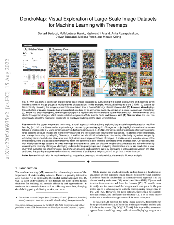 Pdf Dendromap Visual Exploration Of Large Scale Image Datasets For Machine Learning With