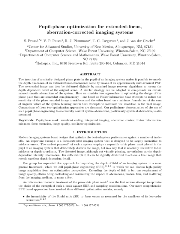 (PDF) Pupil-phase optimization for extended-focus, aberration-corrected ...