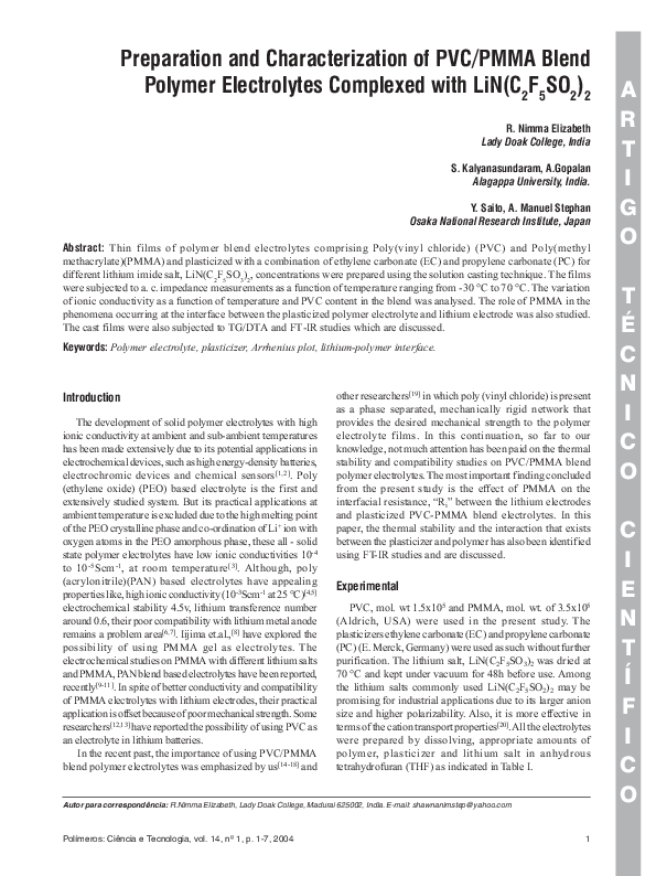 (PDF) Preparation and characterization of PVC/PMMA blend polymer ...