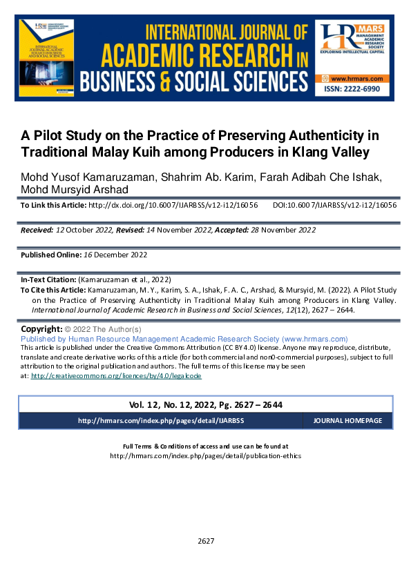 (PDF) Preserving Authenticity in Traditional Malay Kuih
