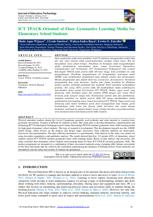 (PDF) ICT TPACK-Oriented of Floor Gymnastics Learning Media for ...