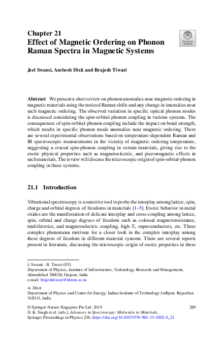 (PDF) Effect of Magnetic Ordering on Phonon Raman Spectra in Magnetic ...
